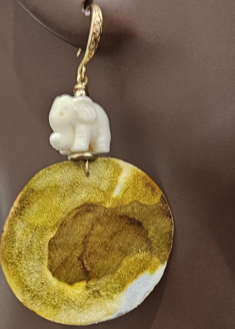 "Roc-N-Lobes Earrings" (Elephant/Shell) by Michele L. Scott – Black Art ...